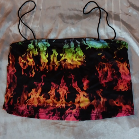 Dolls Kill | Tops | Dolls Kill Rainbow Flames Crop Tank Top S | Poshmark